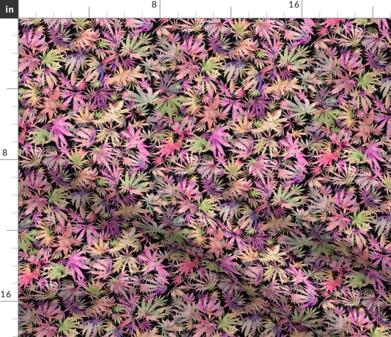 Marijuana Fabric Colorful Cannabis by Camomoto Marijuana | Etsy