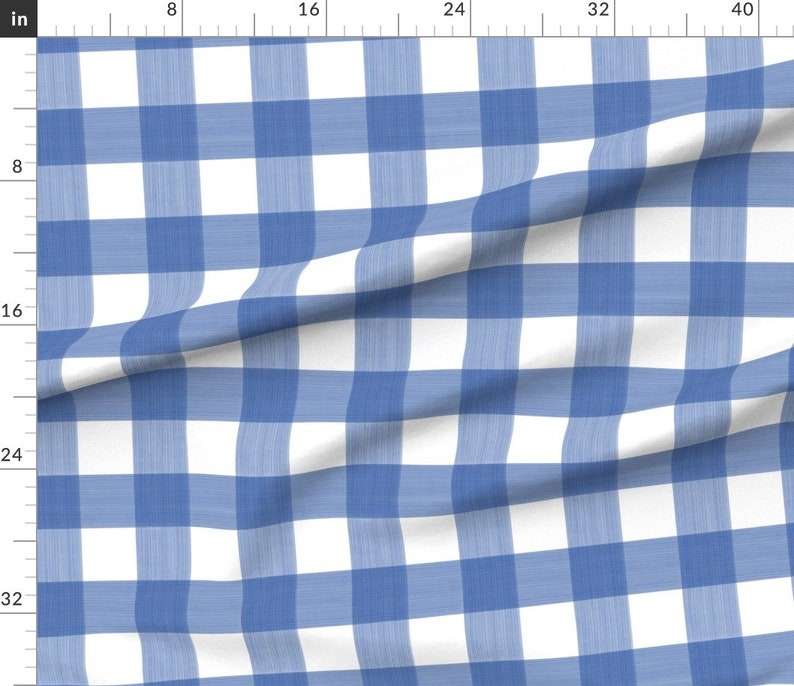 Blue Plaid Fabric Cobalt Medium 3 Buffalo Plaid by - Etsy