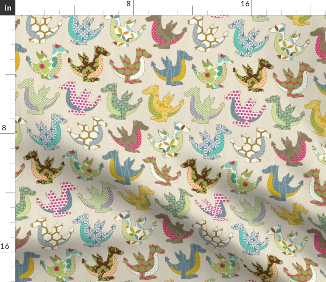 Dragon Fabric the Colorful Dragon by Littlerhodydesign Dragon Nursery ...