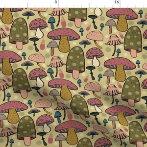 Mod Toadstool Fabric Autumn Toadstools by Slumbermonkey Woodland ...