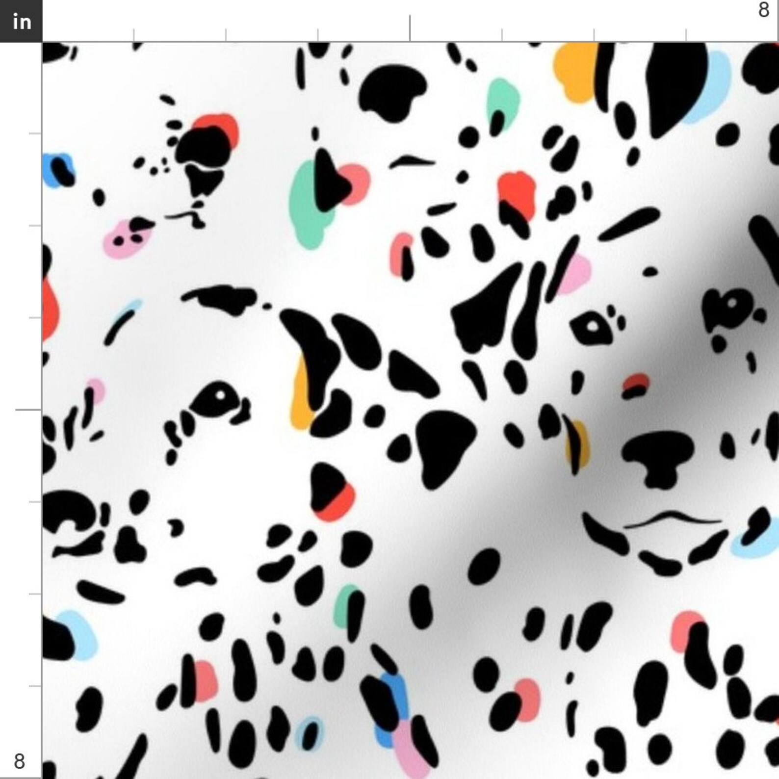 Dog Days Fabric Dalmatians Spotted Large Mono And Color By - Etsy España