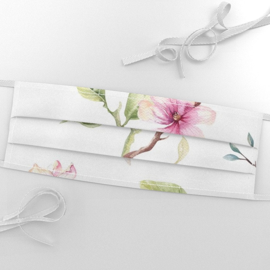 Watercolor Magnolia Floral Fabric Magnolia Pattern by | Etsy