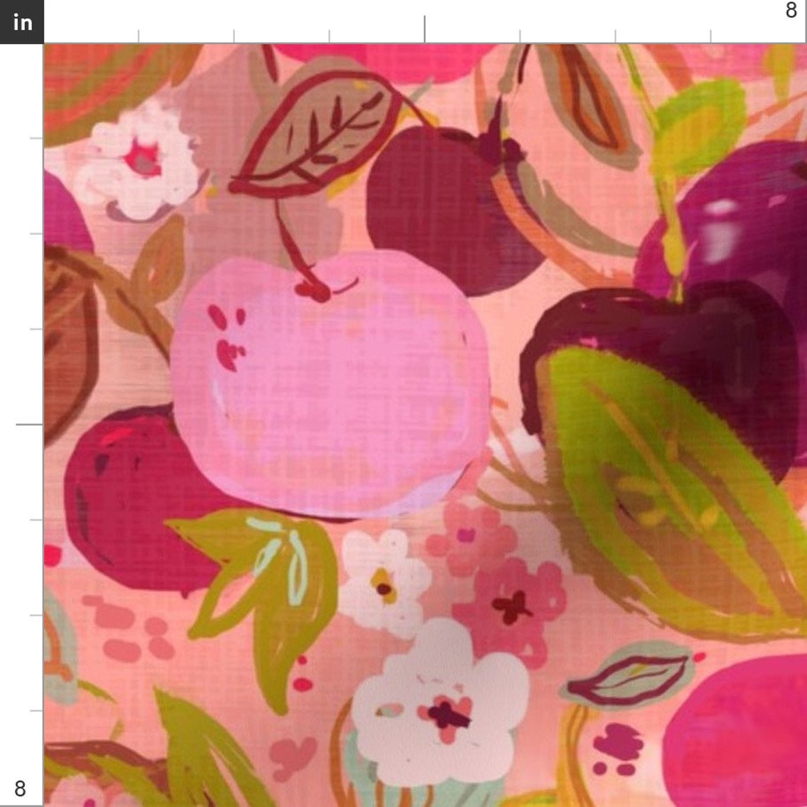 Vintage Retro Cherry Fabric Sweet Cherries by Fable Design - Etsy