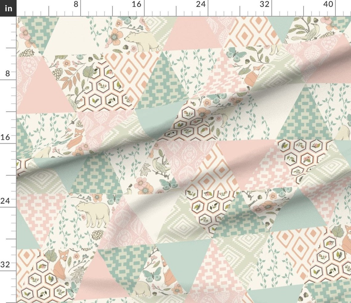 Cheater Quilt Pink Fabric Autumn Pastel Cream Pink - Etsy