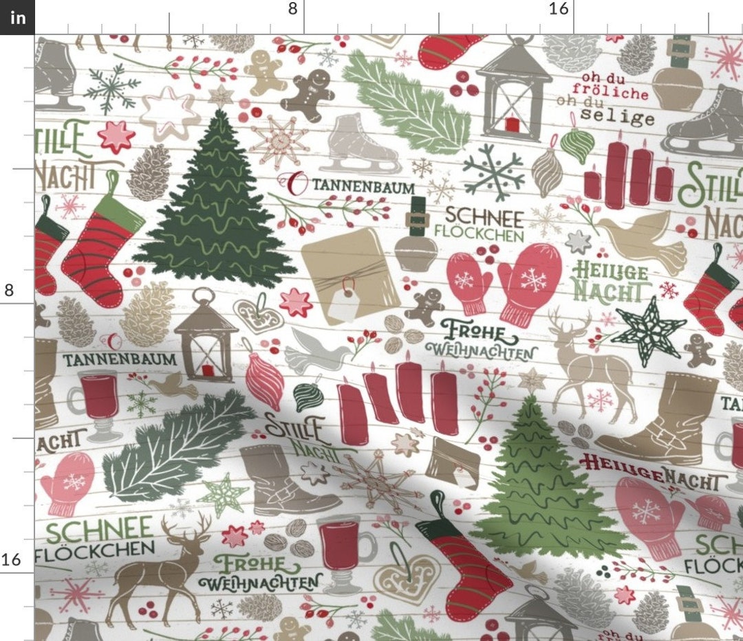 German Christmas Traditions Fabric Christmas Trees, Gluehwein ...