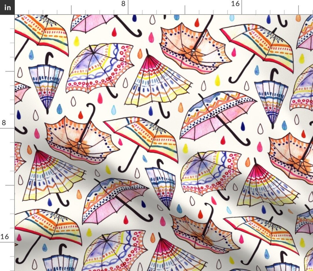 April Showers Umbrellas Fabric What Goes up When Rain Comes - Etsy