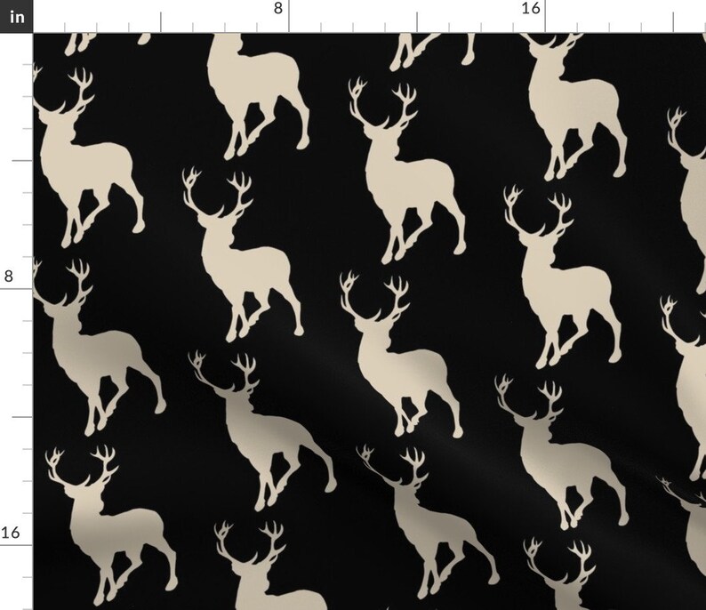 Black Buck Fabric Buck Black/tan-midnight Woodland by - Etsy
