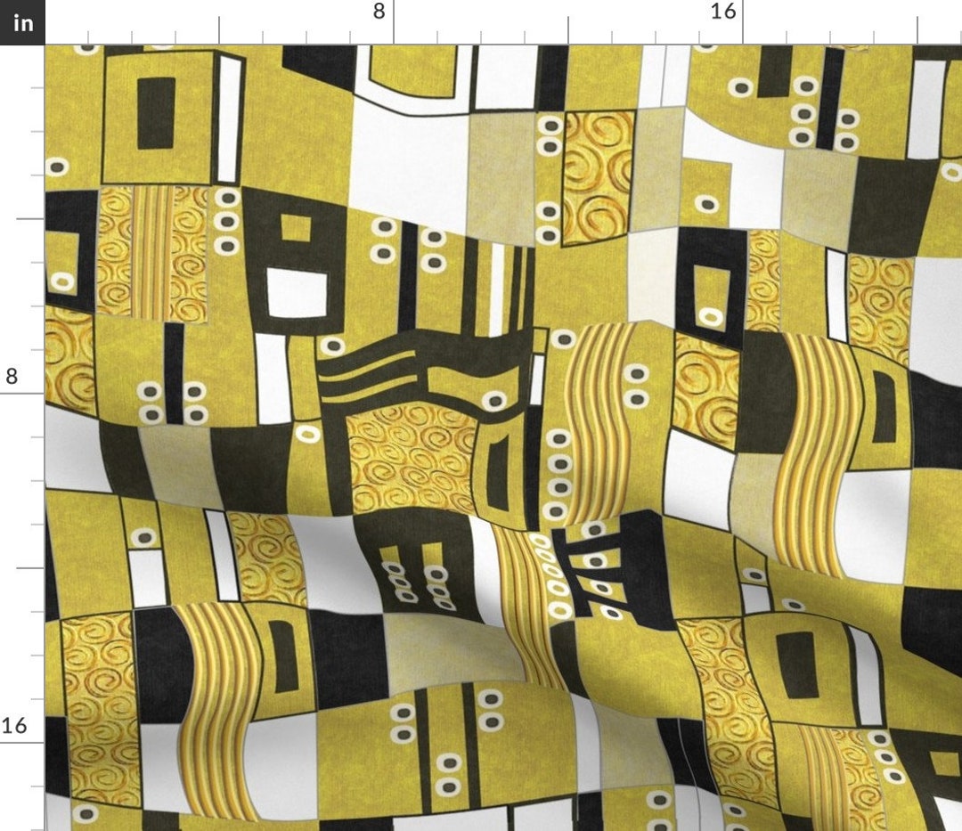 Klimt Fabric After Klimt Man by Glimmericks Klimt Abstract - Etsy