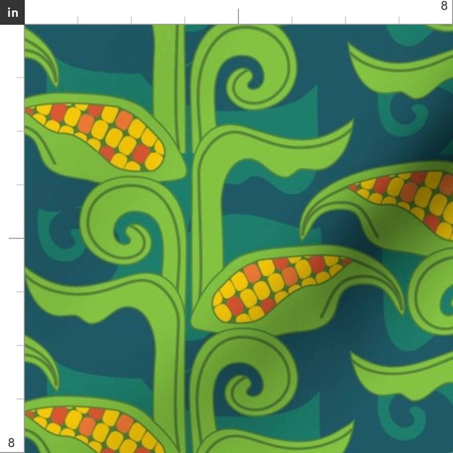 Corn Fabric El Mais by Hedgepigart Corn Field Maze | Etsy