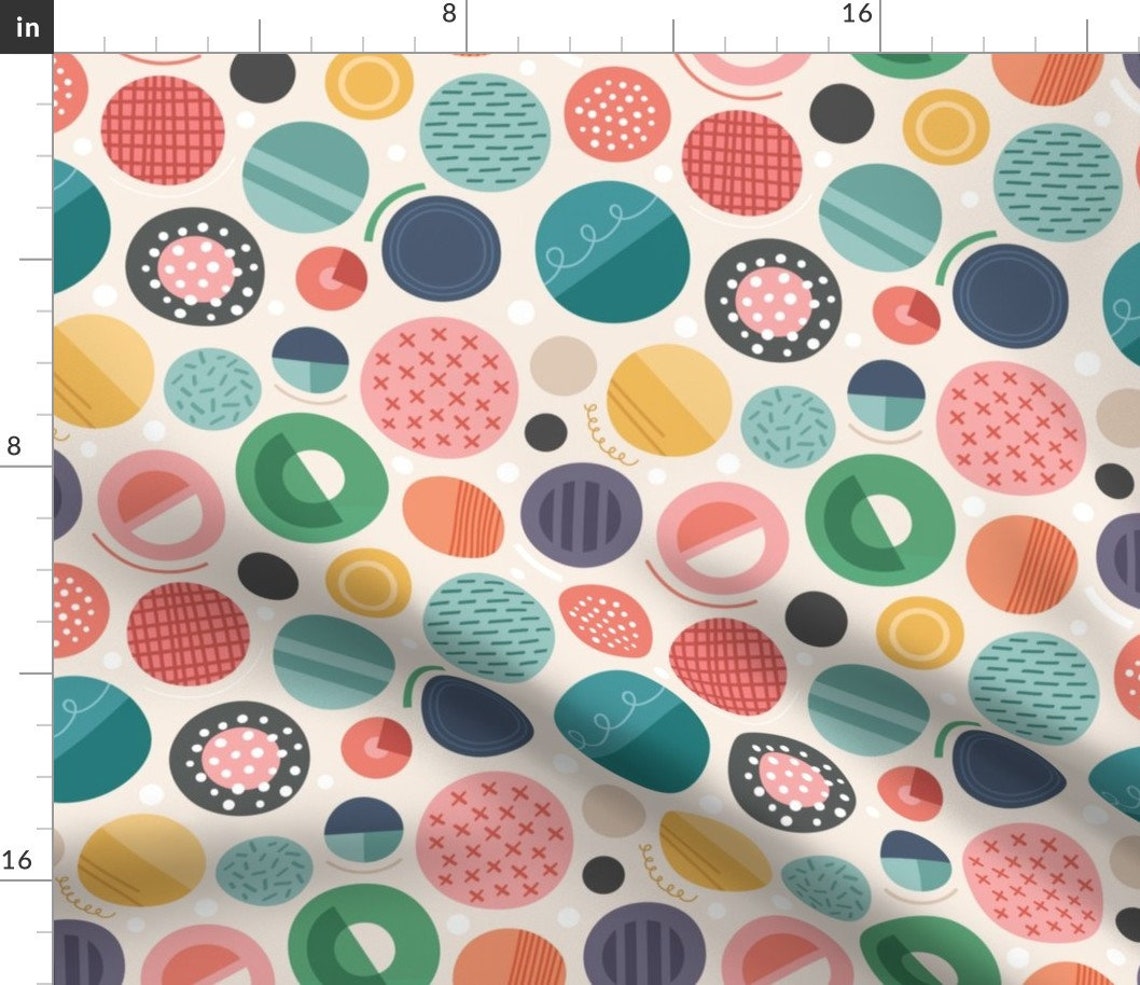 Circles Fabric Circles by La Fabriken Decorative Pop - Etsy