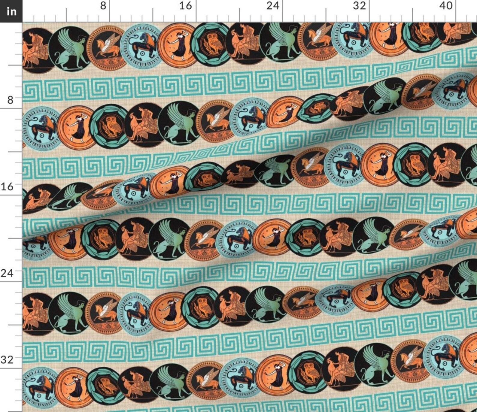 Greek Fabric Greek Plates by Lucybaribeau Greek Key - Etsy