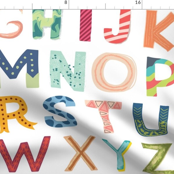 Alphabet Fabric - Etsy