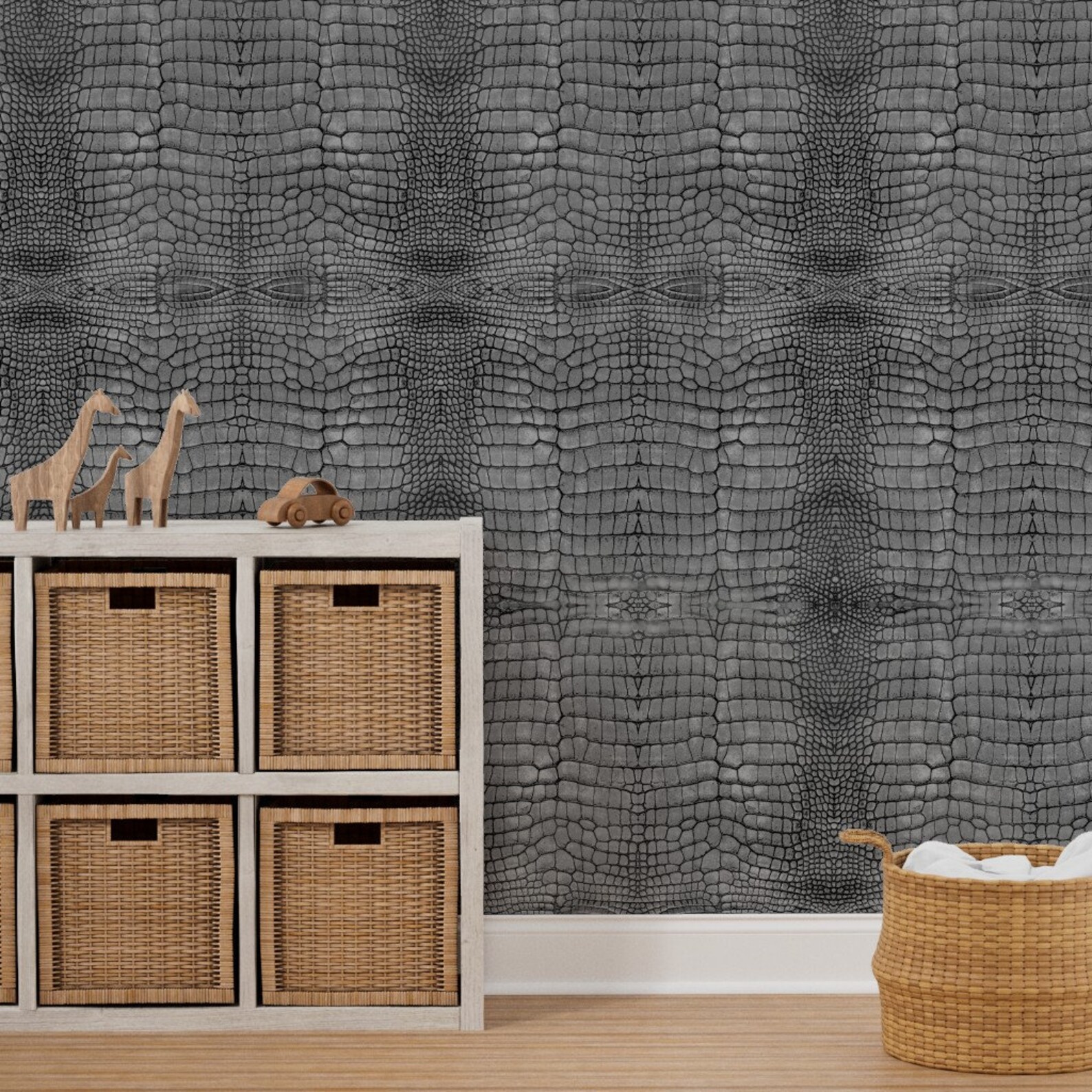 Reptile Skin Wallpaper Gray Dragon Crocodile by - Etsy