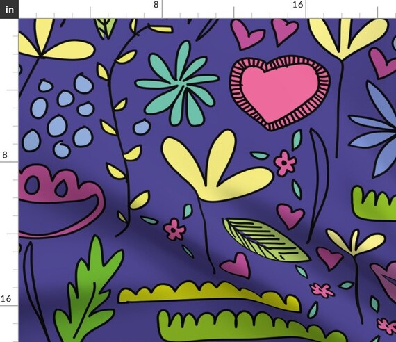 Floral Design Fabric Spring Floral Hero Dark By Creative | Etsy