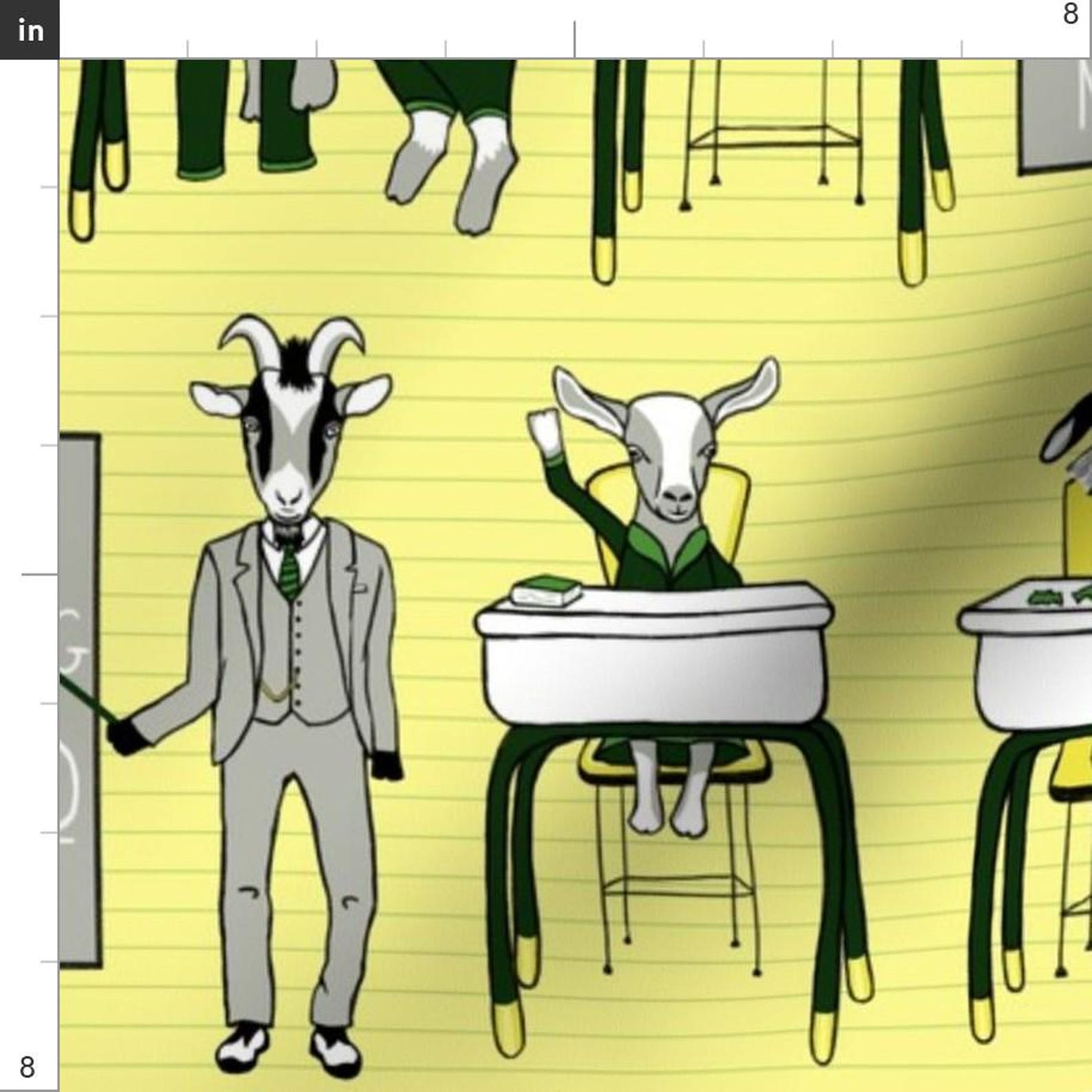 Goat School Fabric - Kids These Days by Strangecharmdesign - Goat ...