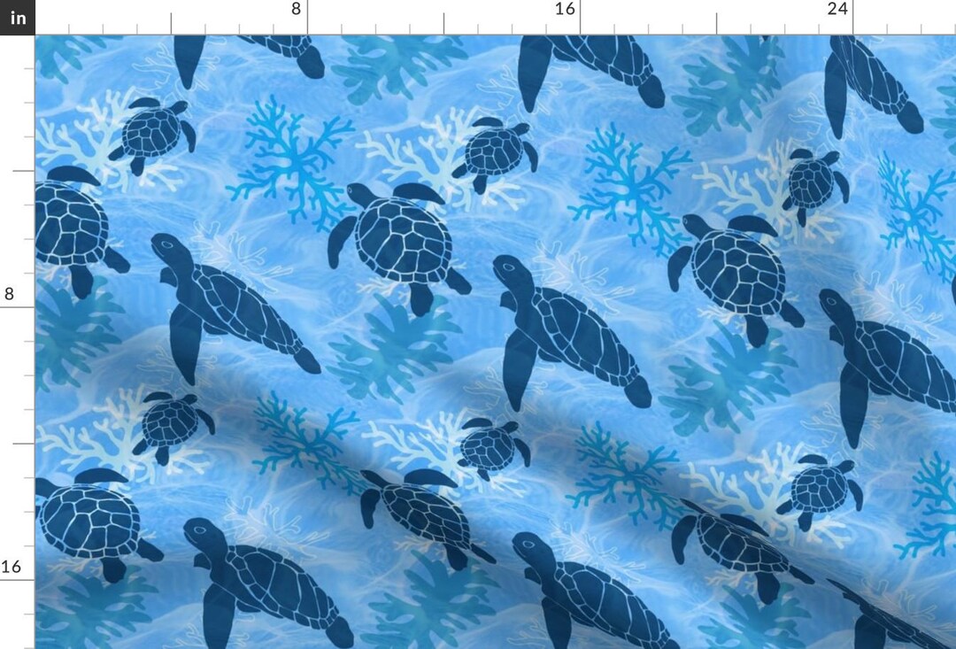 Tropical Fabric Sea Turtle Dreams by Shellypenko Tropical Sea Turtles ...