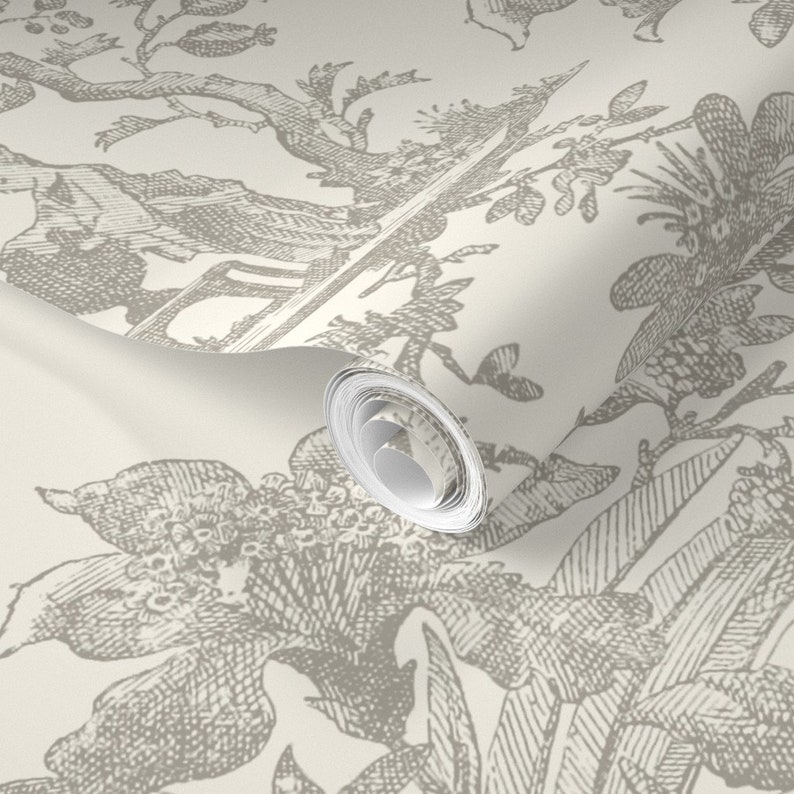 Chinoiserie Wallpaper Chinoiserie Toile by - Etsy