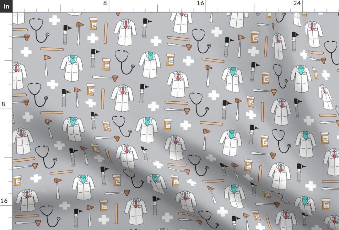 Doctor Fabric Doctor/medical Fabric by Littlearrowdesign Medical ...