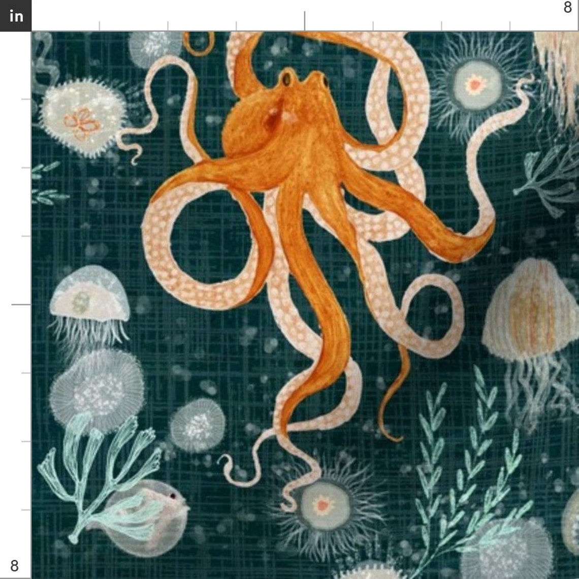 Octopus Fabric Octopus on Midnight by Katherine Quinn - Etsy