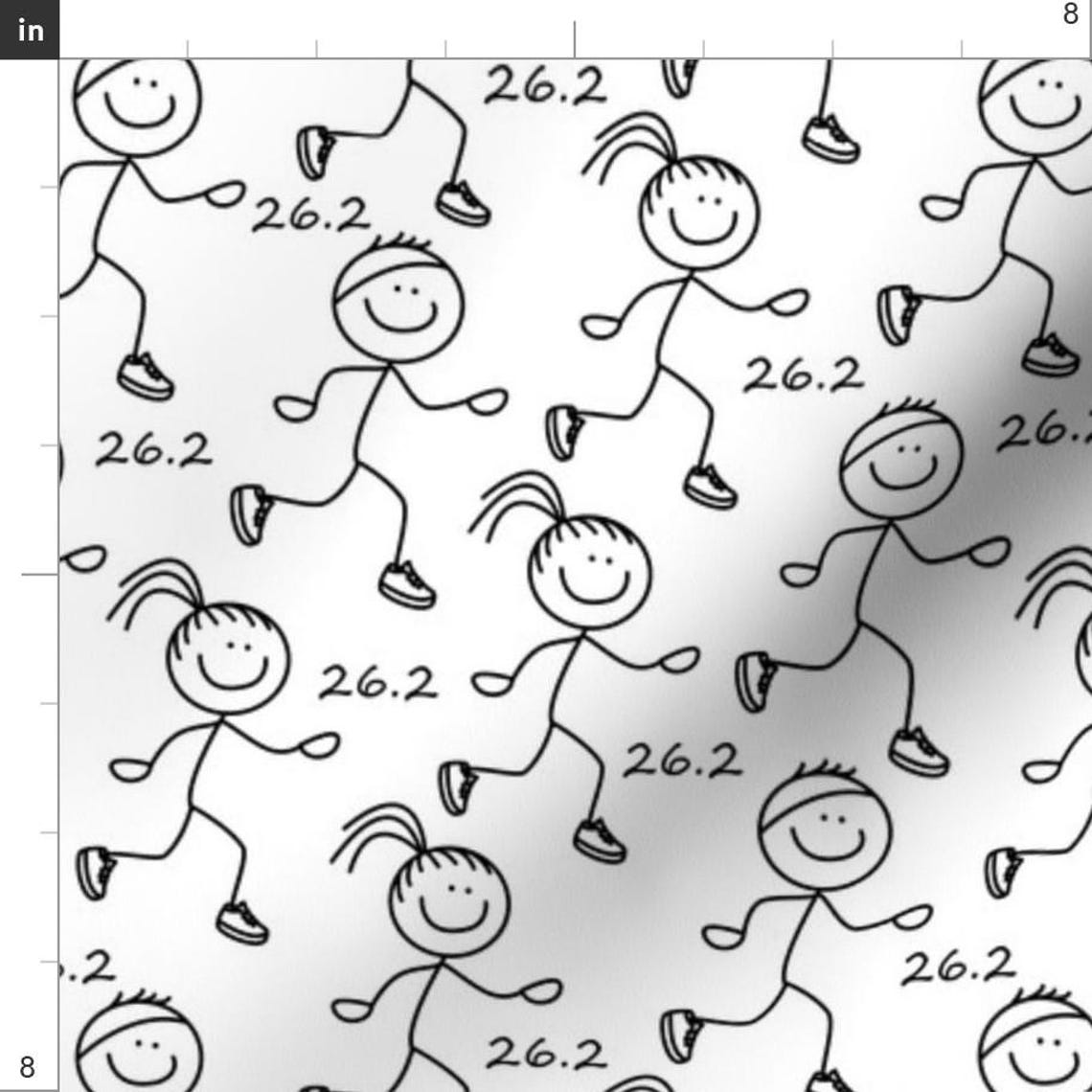 Marathon Fabric - Marathon Runner Girl and Boy 26.2 by Lilcubby ...