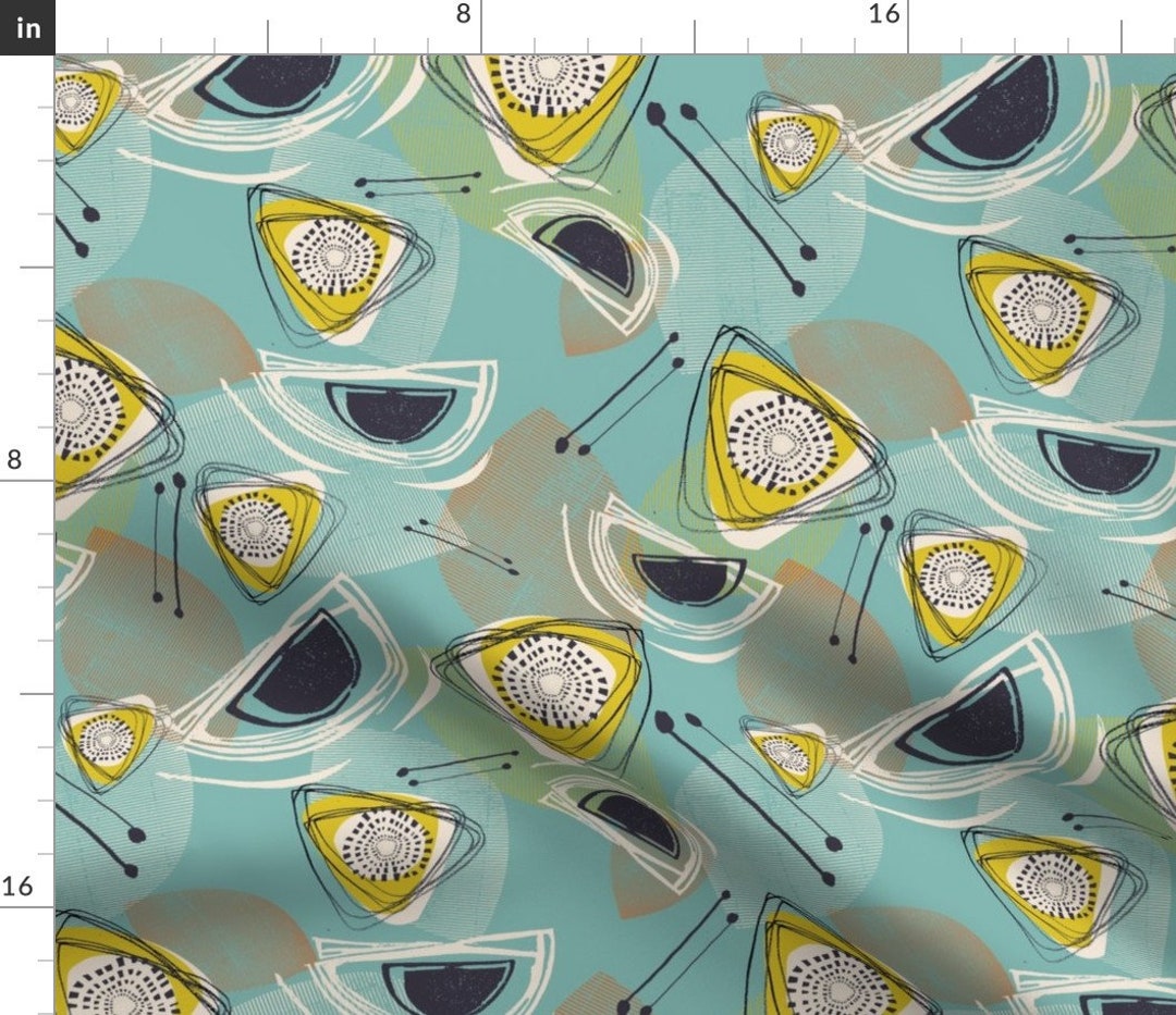 Mod Fabric Abstract Stitch up by Nattymaid Abstract Mid - Etsy