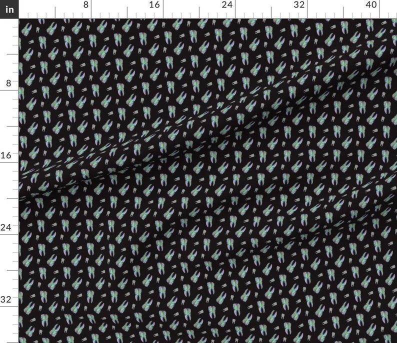 Tooth Fabric Loose Toothache Hologram on Black by | Etsy