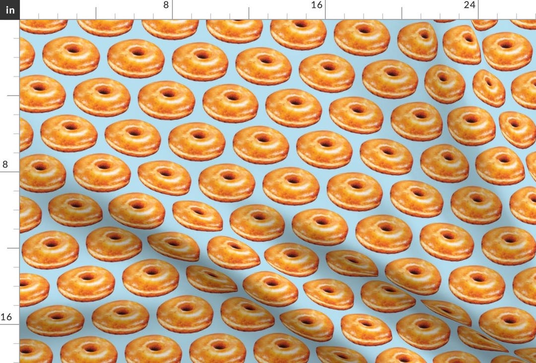 Plain Donut Fabric - Glazed Donut by Kellygilleran - Retro Donut ...