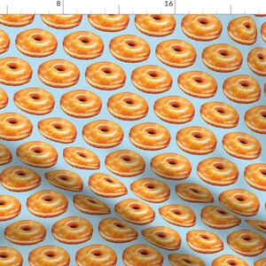 Plain Donut Fabric - Glazed Donut by Kellygilleran - Retro Donut ...