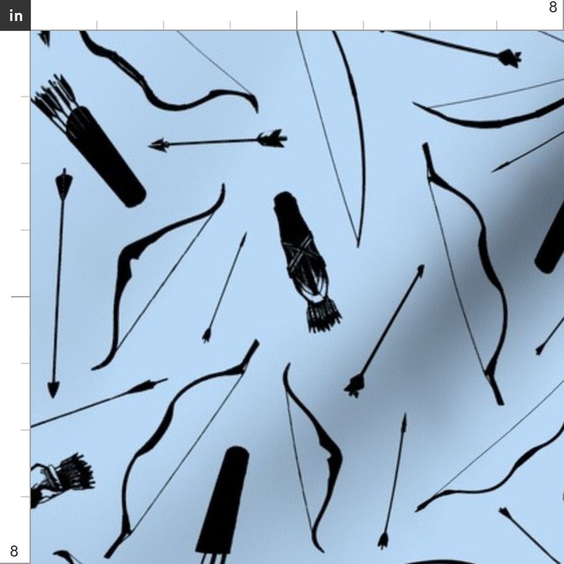 Bow and Arrow Fabric Archery Light Blue by Thin Line - Etsy