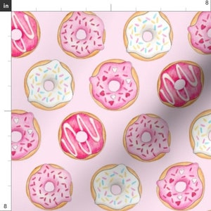 Pink Iced Donuts Fabric Iced Donuts Pink on Light Pink - Etsy