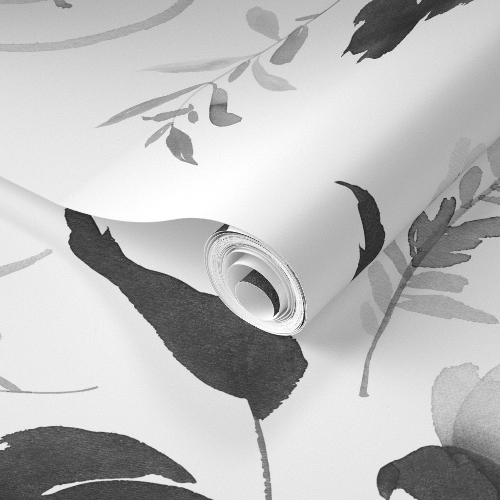 Black and White Wallpaper Spring Black and White by - Etsy