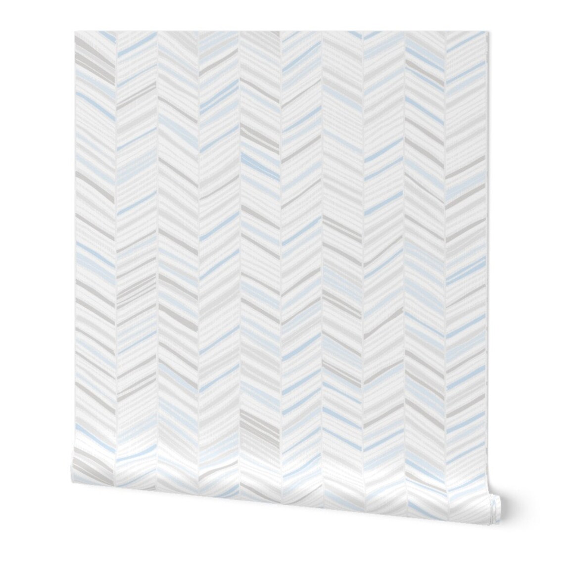 Doodle Chevron Wallpaper Herringbone Blue by Friztin - Etsy