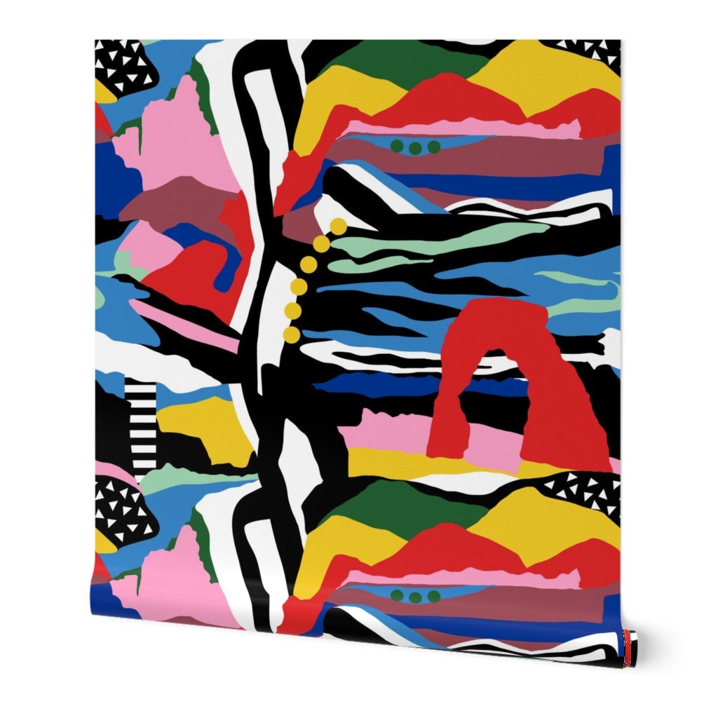 Postmodern Wallpaper Abstract Landscape by | Etsy