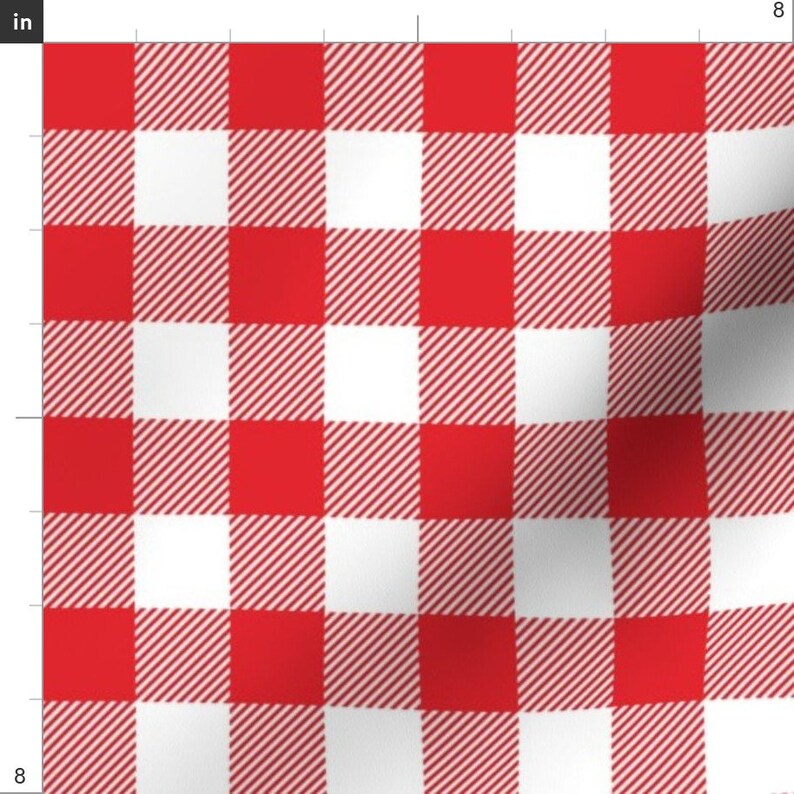 Classic Gingham Fabric Gingham Red One by Juliesfabrics - Etsy