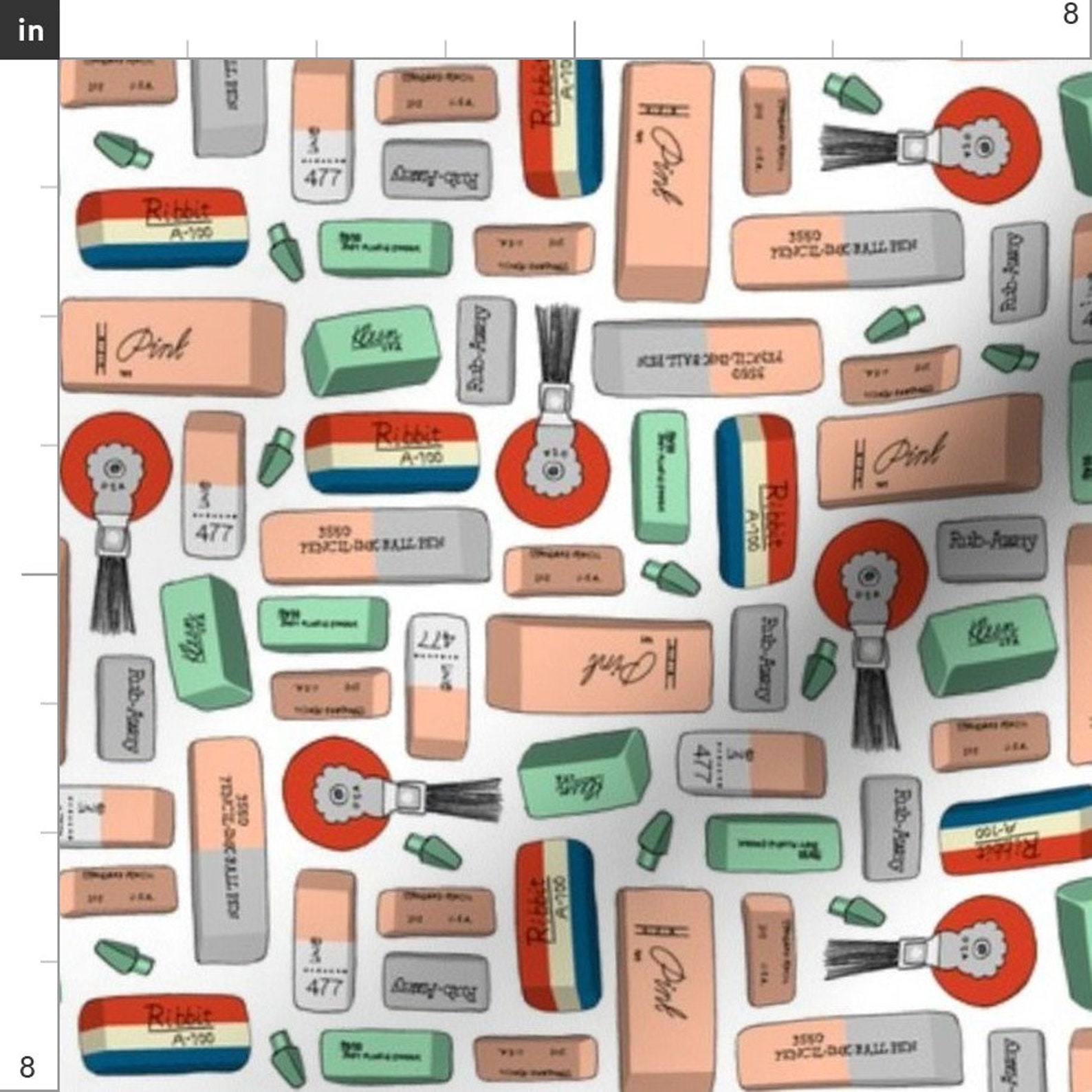 Vintage Erasers Fabric Erasers School Supplies Vintage Retro - Etsy