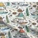 Watercolor Lake Camping Fabric - Lake House Fishing Motif by Kim ...