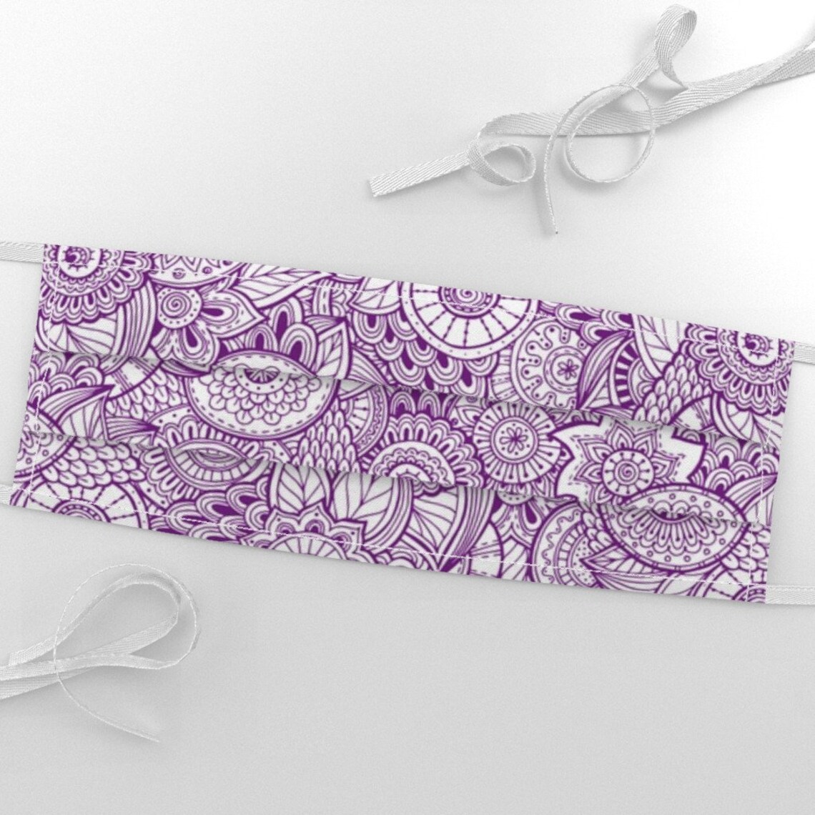 Henna Fabric Indian Henna Design Purple by Khaus Indian | Etsy