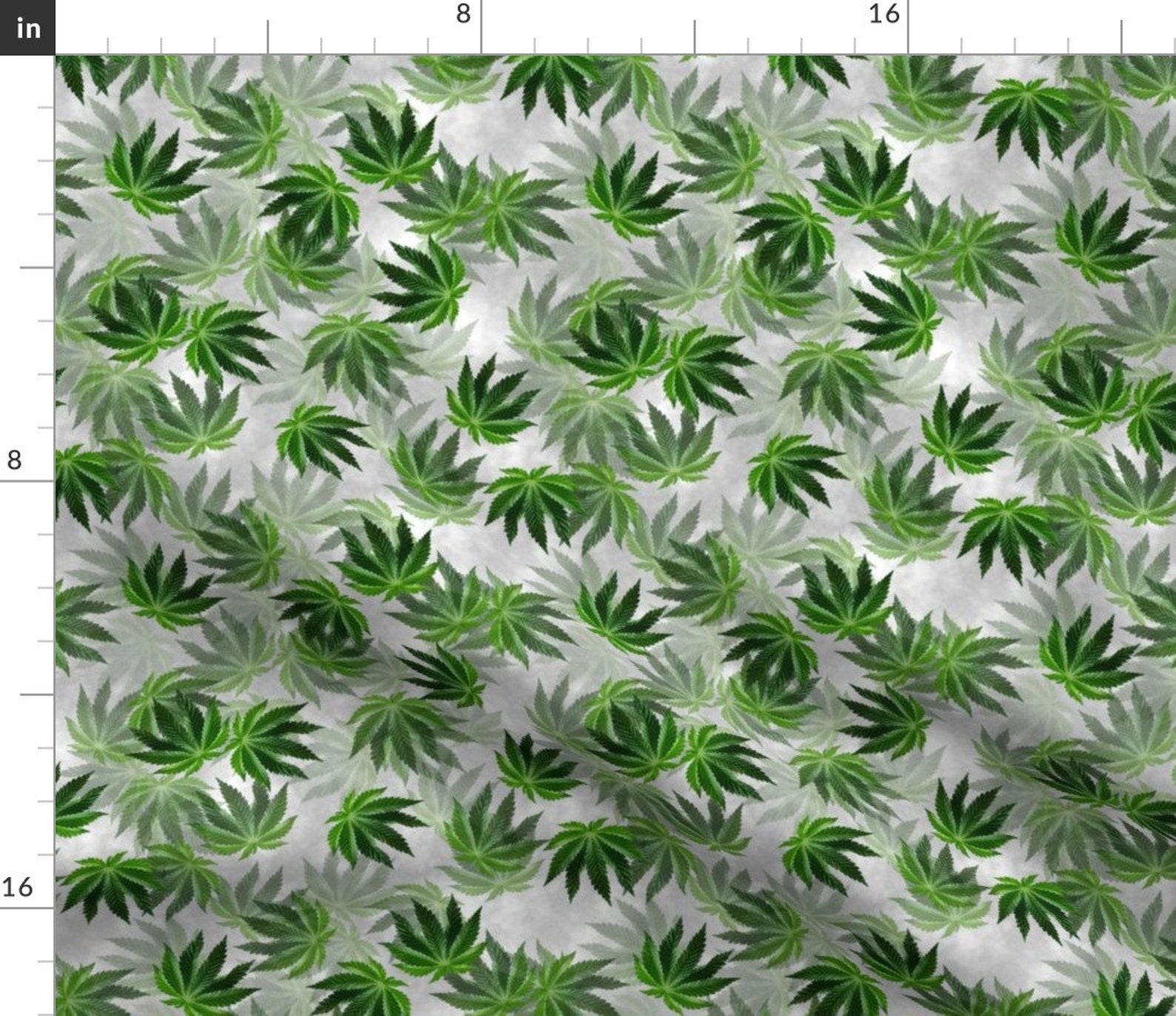 Marijuana Fabric Elegant Indica Leaves Light by Camomoto - Etsy