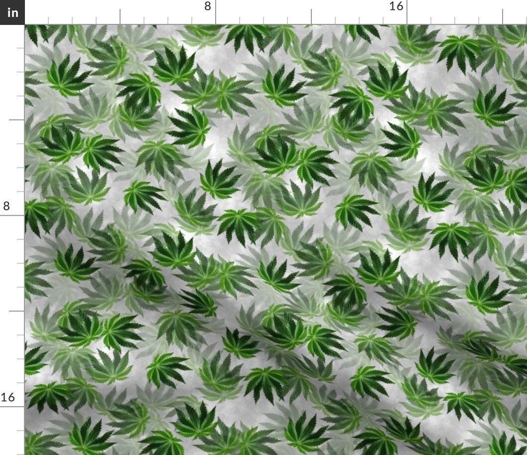 Marijuana Fabric Elegant Indica Leaves Light by Camomoto - Etsy