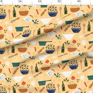 Cooking Fabric - Lets Cook by Designs by Lisa K - Kitchen Cotton Fabric ...