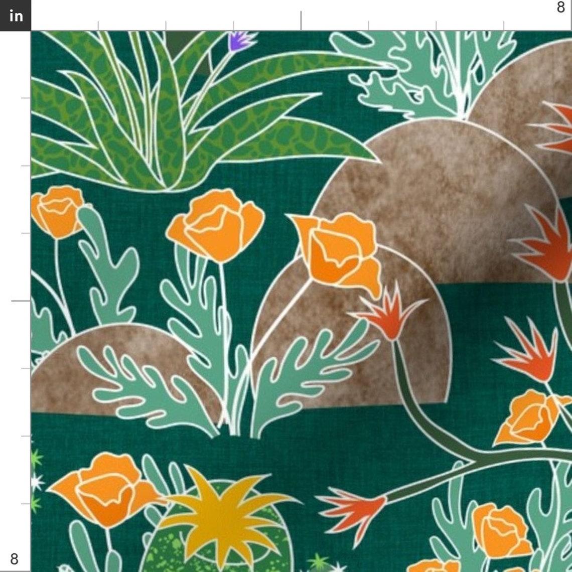 Super Bloom Cactus Fabric Rain the California Superbloom by | Etsy