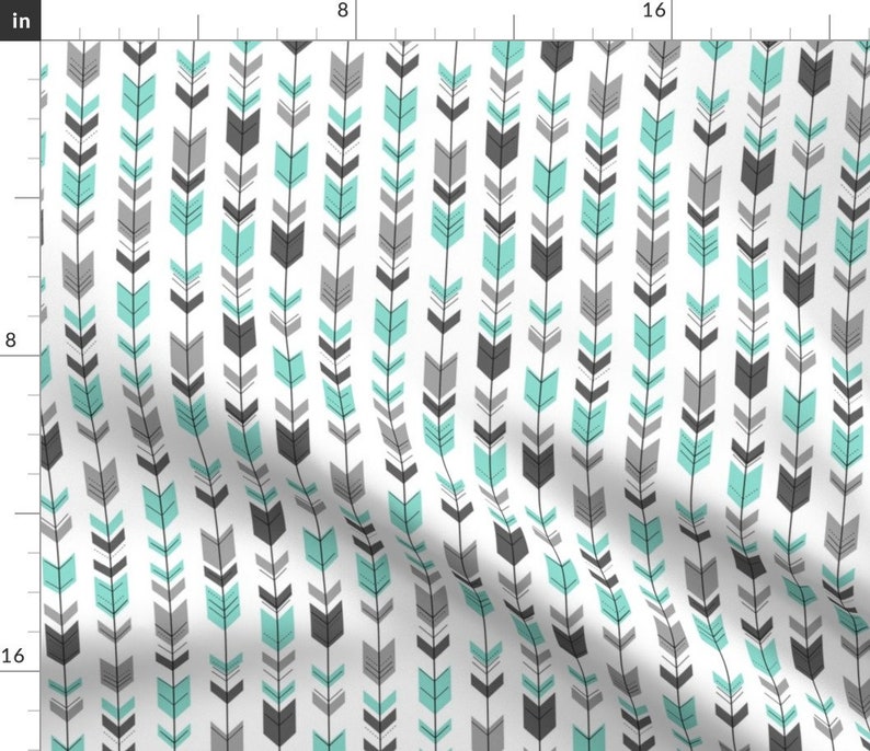 Teal Arrow Fabric Little Man Fletching Arrow Coordinates - Etsy