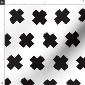 Cross Fabric Black and White Cross Plus Sign Grunge Brush | Etsy