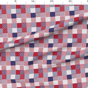Usa Fabric Usa Mini Flag Patchwork Quilt Squares by Paper - Etsy