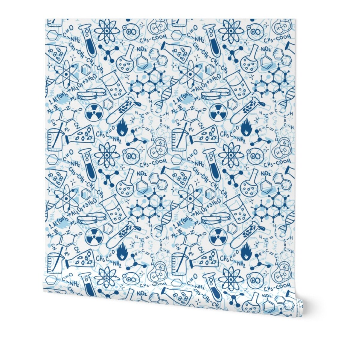 Chemistry Wallpaper Chemistry by Sandityche Chemistry Blue - Etsy