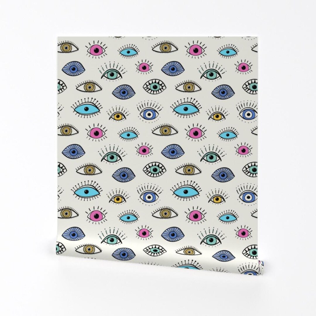 Eye Wallpaper - Evil Eye by Vivdesign - Colorful Kids Trendy Mandala ...