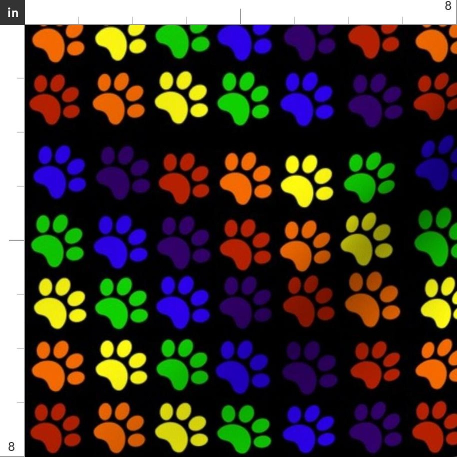 Paw Prints Fabric - Be Good to Your Pets Paws to Reflect by Simplistic ...