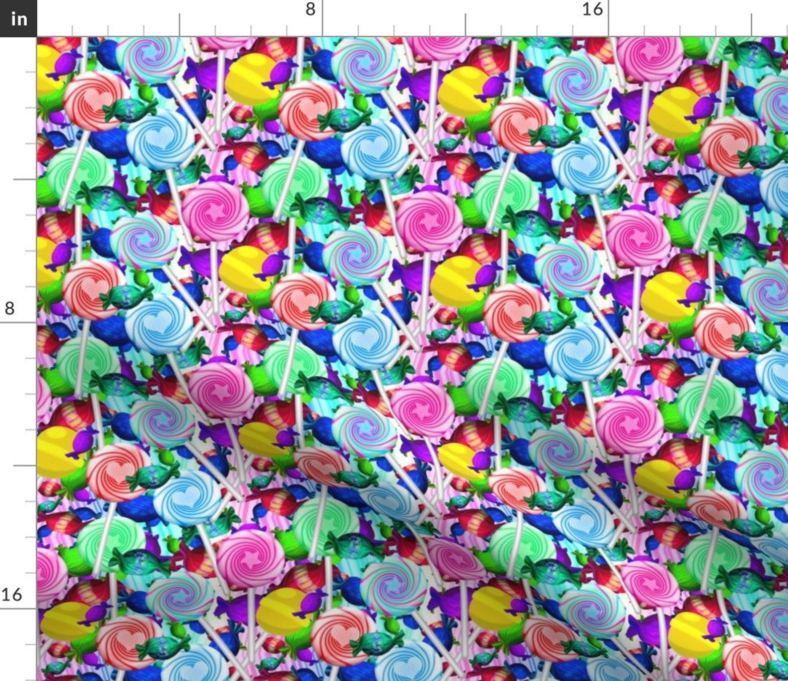 Candy Fabric Candy Lollipops Swirls Boiled Sweets Treat Food - Etsy