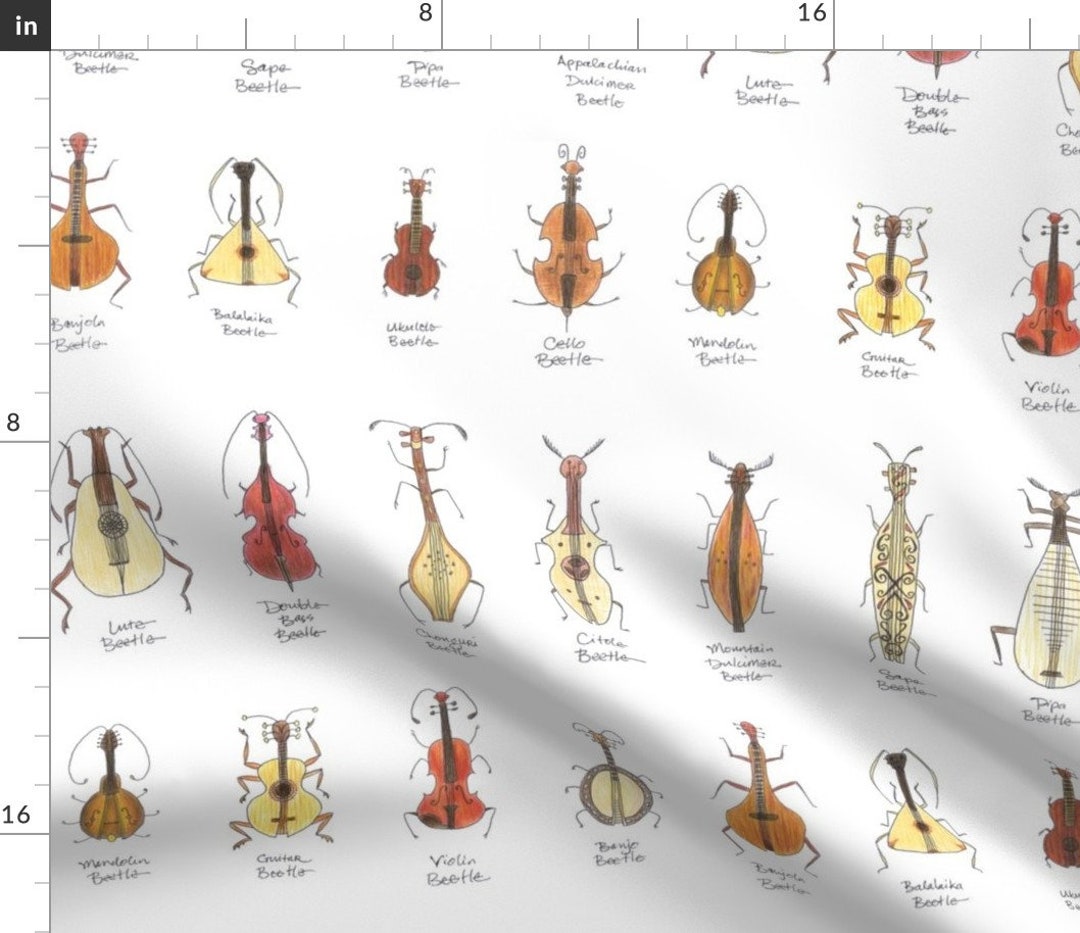 Instrument Fabric Stringed Beetles Bugs Insects Strings Orchestra Geek ...