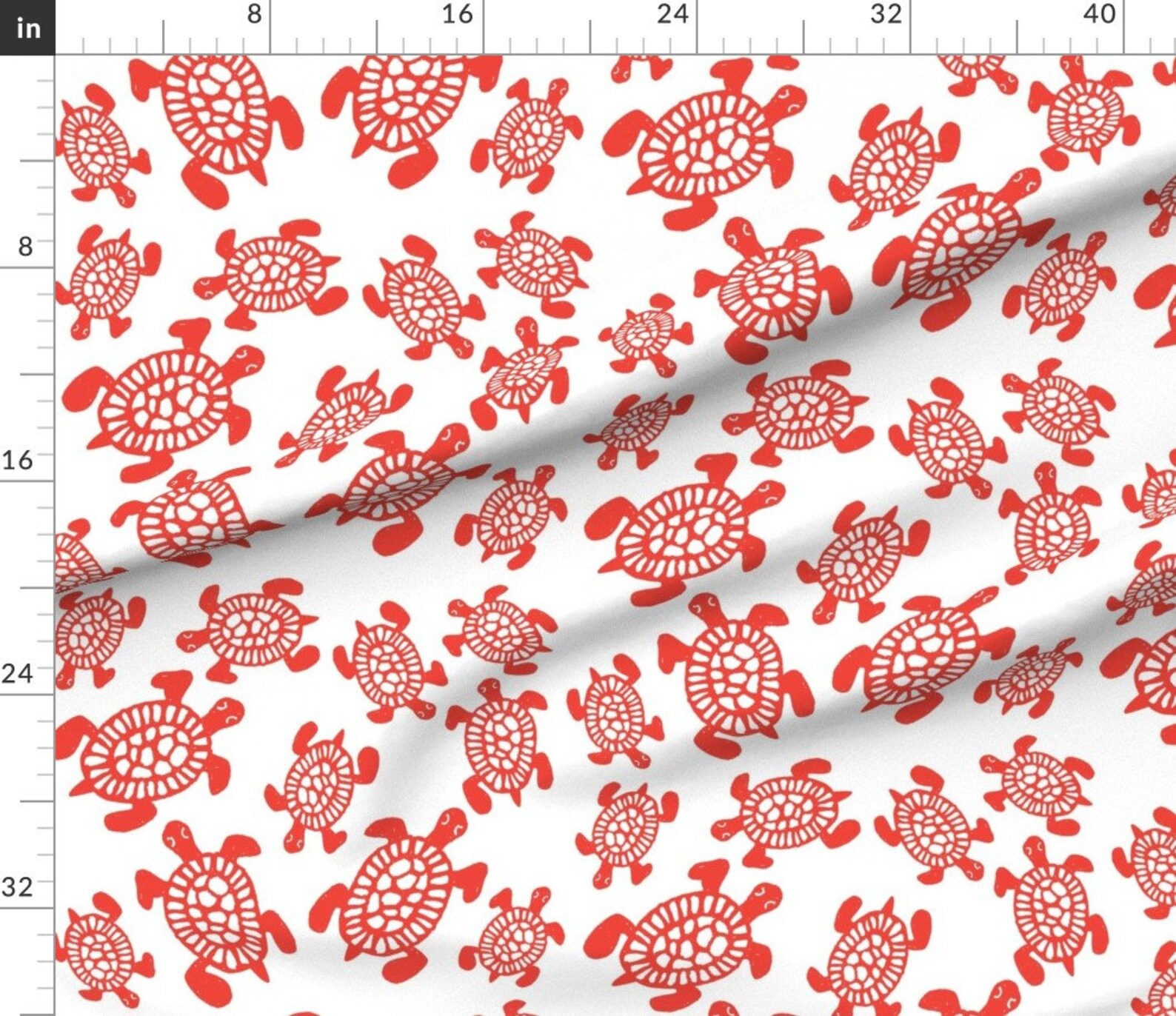 Red Sea Turtles Fabric Sea Turtles by Winksmile Red | Etsy